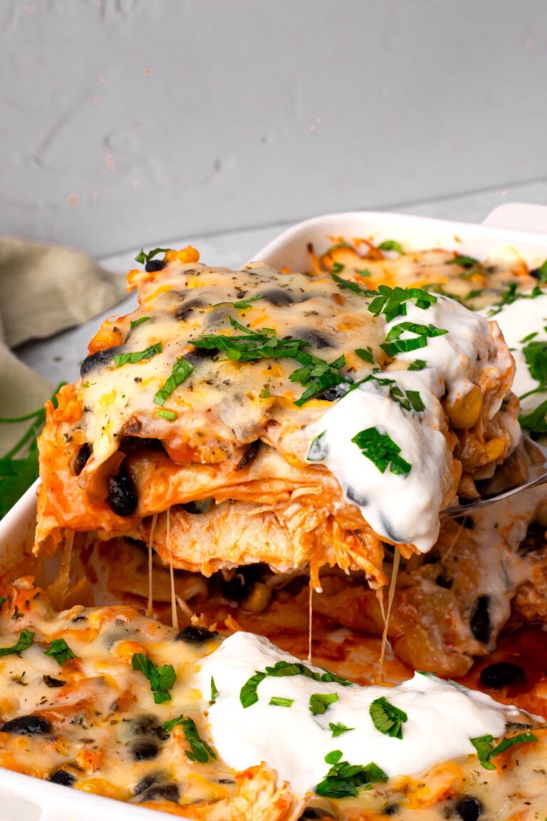Chicken Enchilada Casserole - Cushy Spa